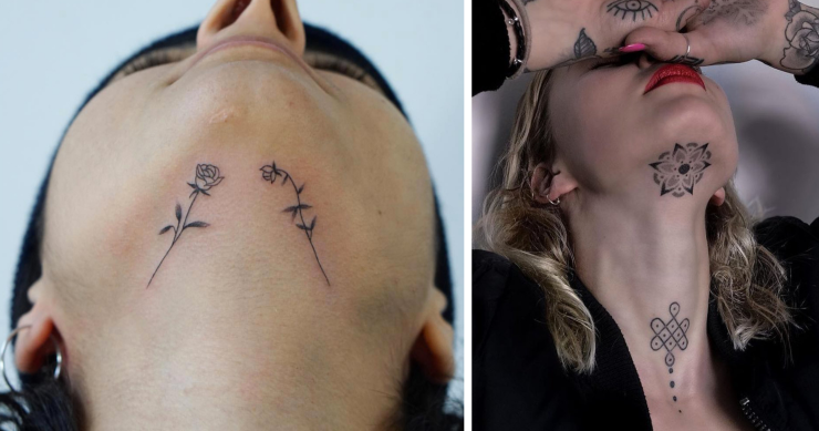 Viral Strange - 19 Inspo For Beautiful Under-Chin Tattoos