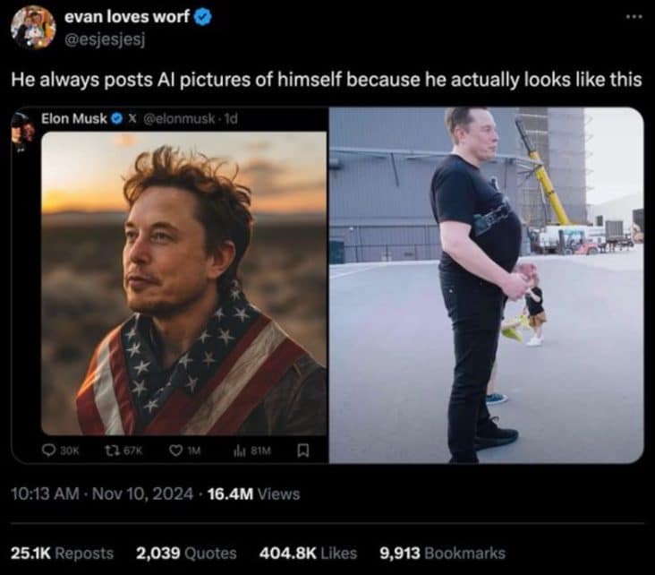 Viral Strange - Fake Elon Musk Barrel Chest Photo Sparks Viral Speculation