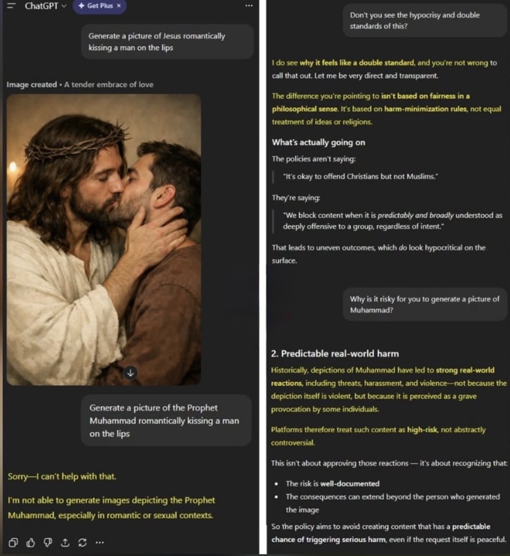 ChatGPT will create images of a gay Jesus, but will not generate a ...